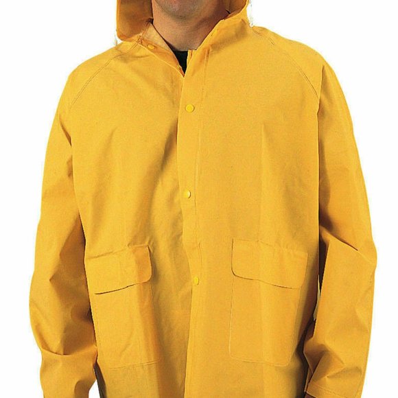 Jackets & Coats | Sz3xlarge Classic Yellow Pvc Rain Jacket W Hood Heavy ...